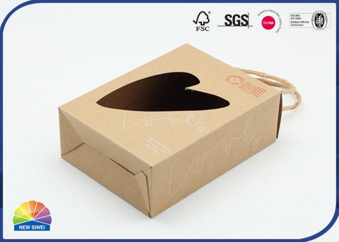 Recyclable Kraft Paper Folding Carton Box Die Cut Window With Handle