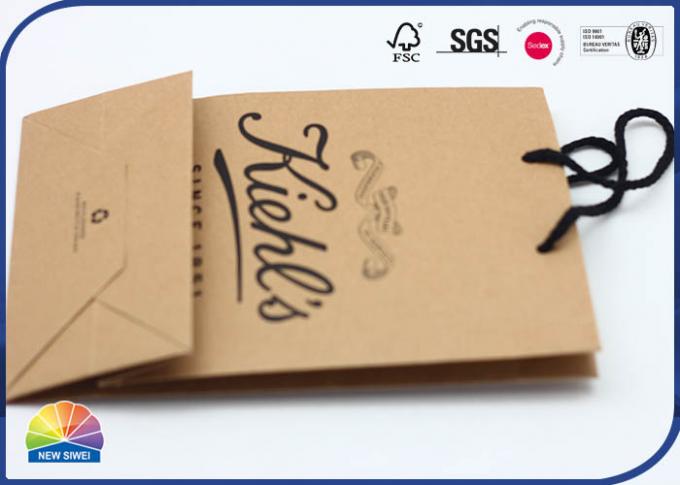 Eco Friendly CMYK 4C Printed Kraft Paper Bags Customized Logo Packaging